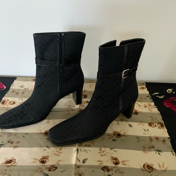 Coach | Shoes | New Coach Logo Calf Boots Black Size 9 2 | Poshmark